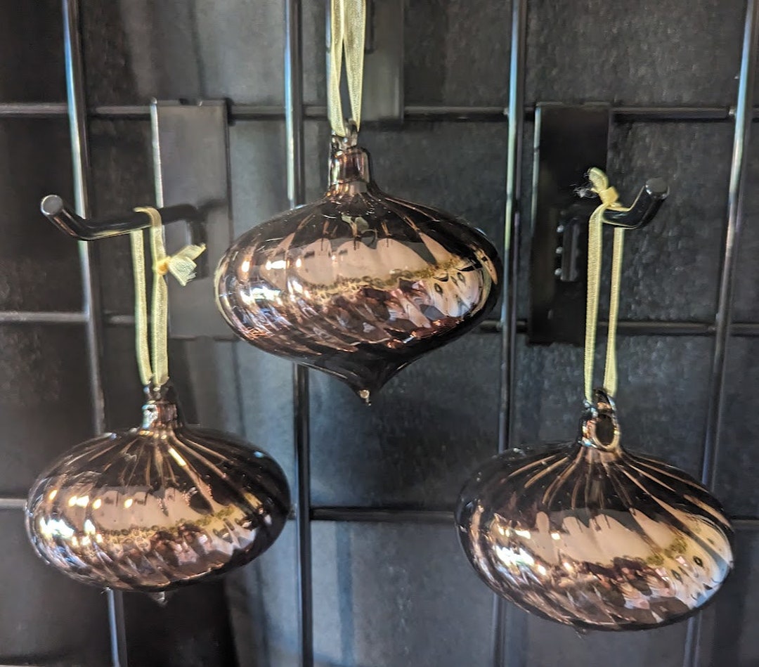 Beautiful Vintage Bronze Color Glass Top Shaped Ornament With - Etsy