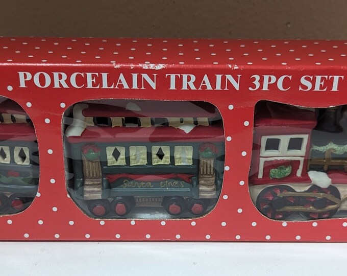 Vintage Porcelain Three Piece Train Set - Etsy