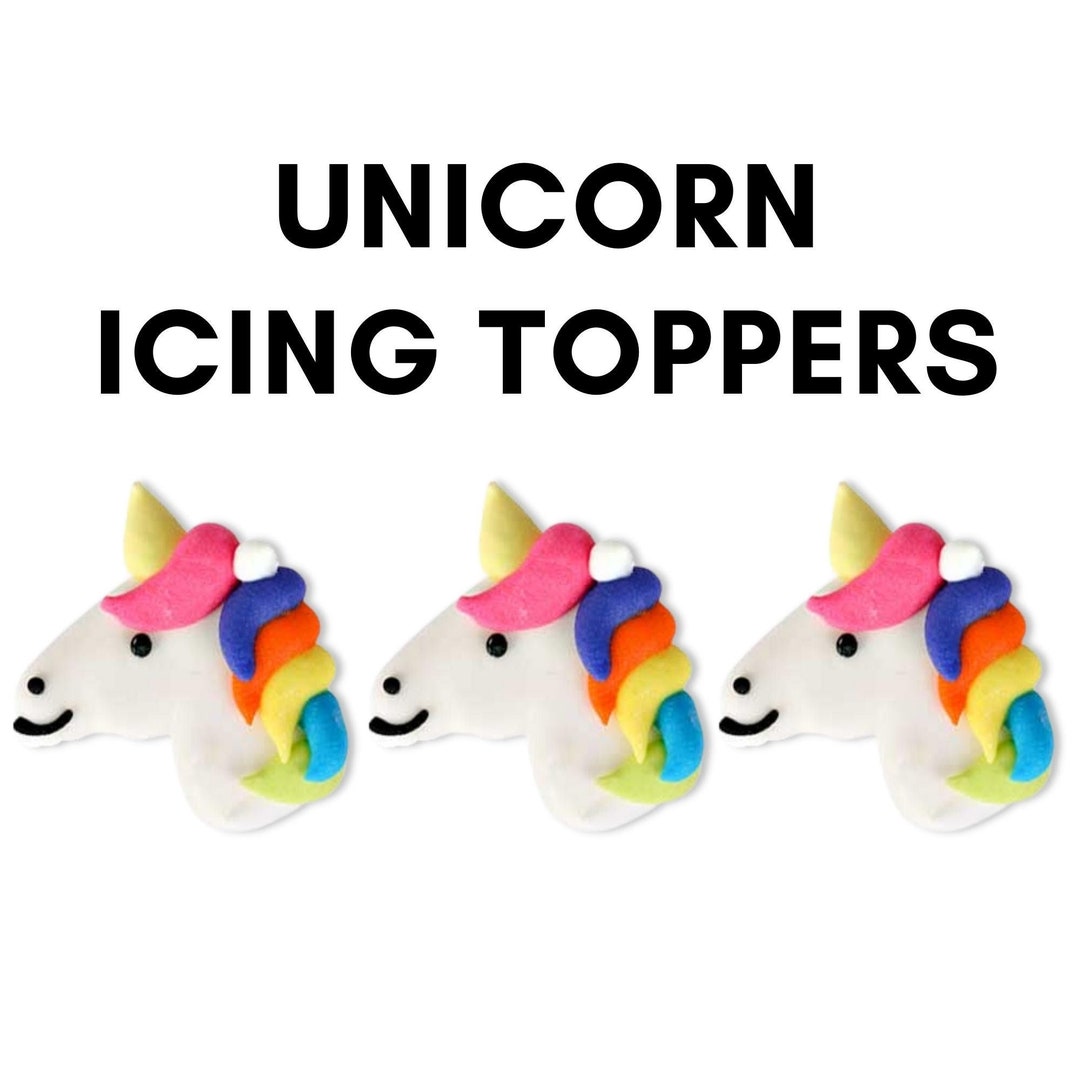 Edible Royal Icing Toppers Unicorn Edible Toppers bulk for - Etsy