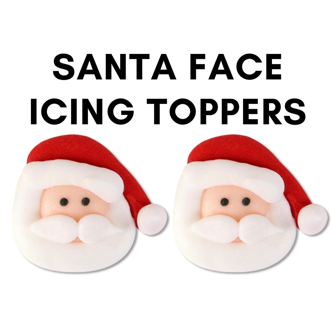Icing Toppers - Santa Face Royal Icing Toppers (bulk) Ready-to-use for ...
