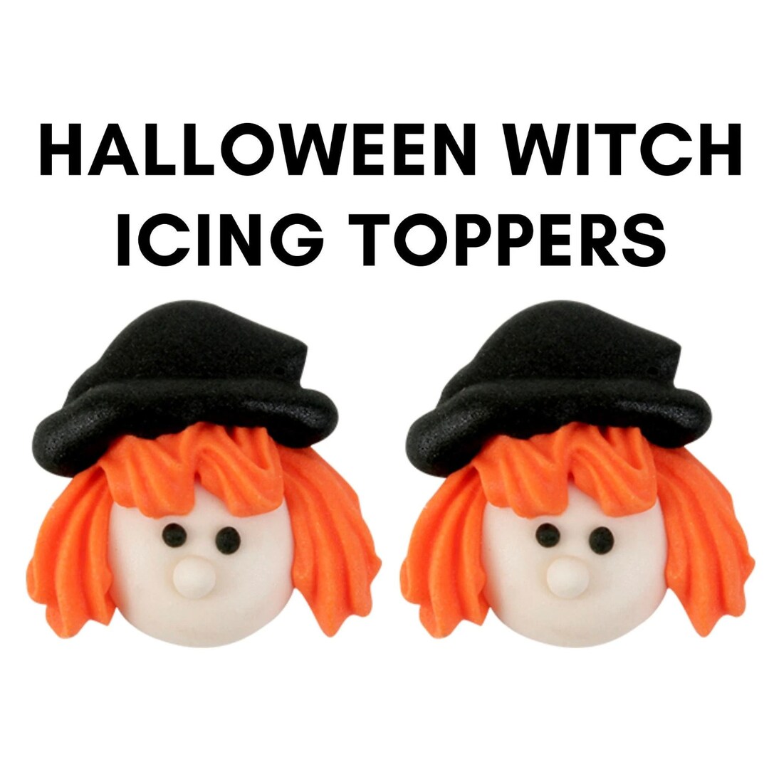 Icing Toppers - Witch Halloween Royal Icing Toppers (bulk) Ready-to-use ...