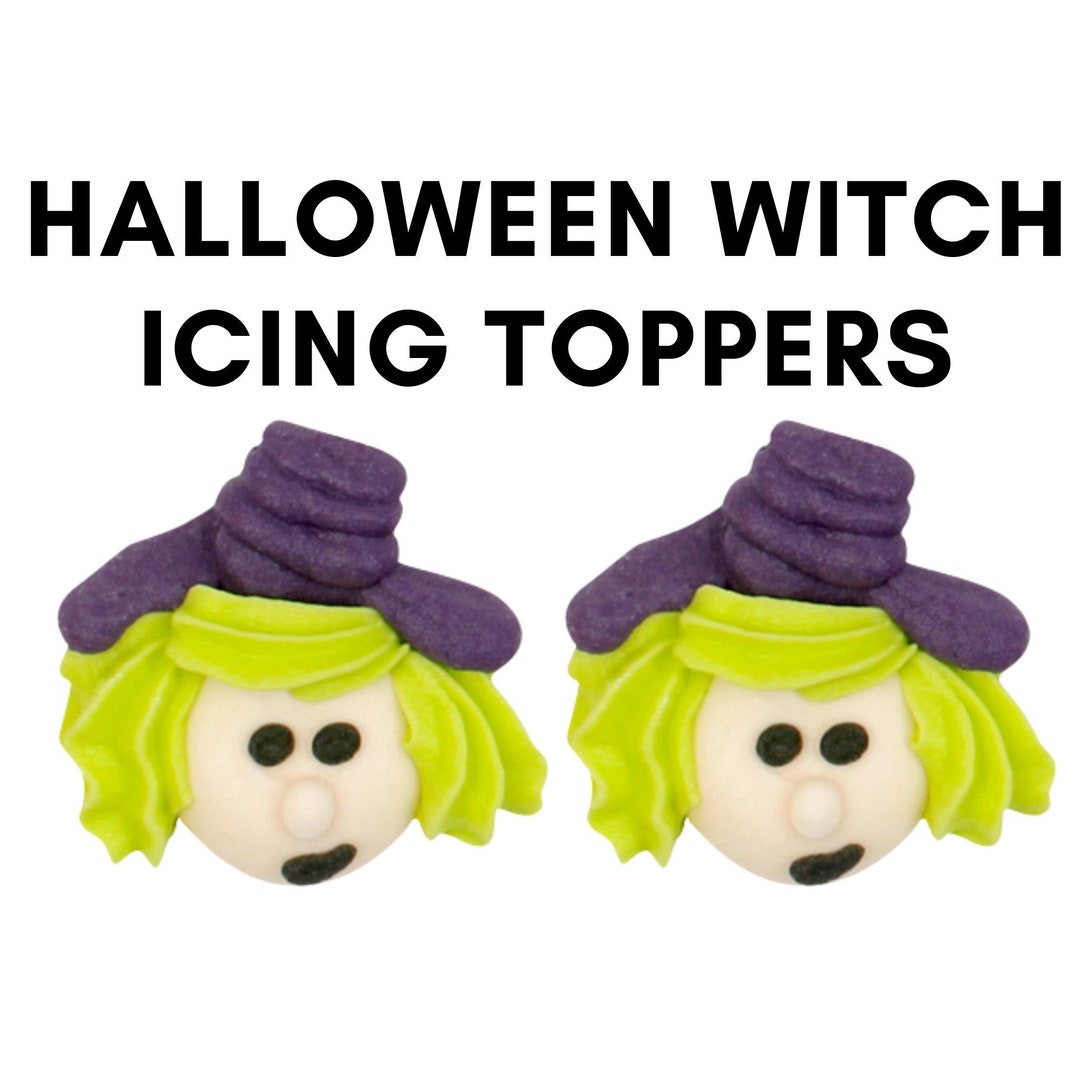 Icing Toppers - Witch Halloween Royal Icing Toppers (bulk) Ready-to-use ...