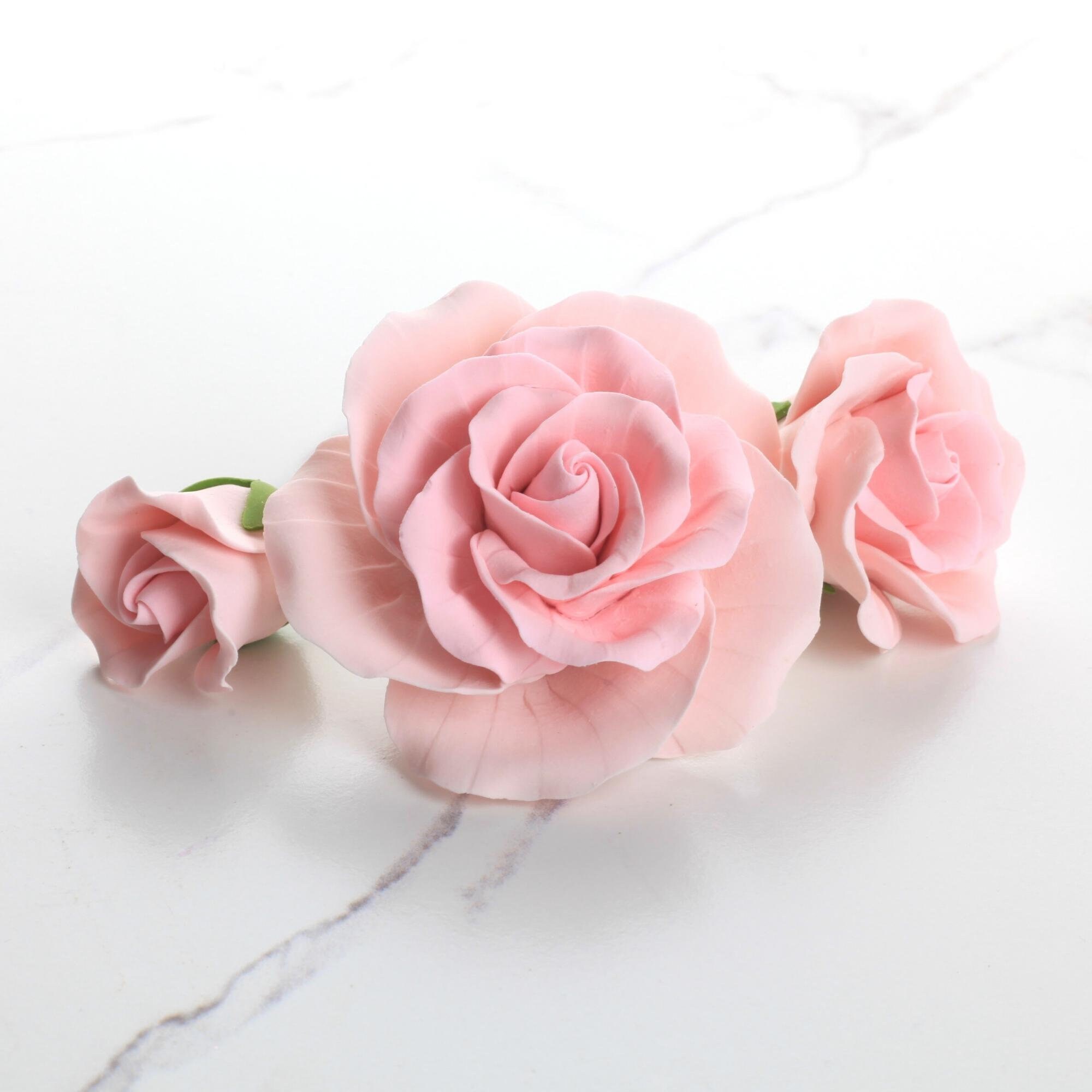 Pink Rose Sugar Flower Cake Topper Assorted Size Gum Paste - Etsy