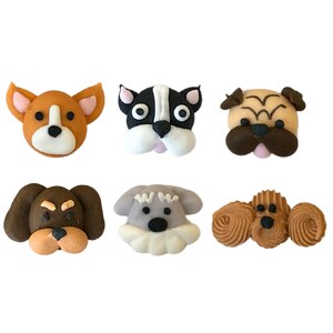 Icing Toppers - Puppy Dog Head Royal Icing Toppers (bulk) Ready-to-use ...