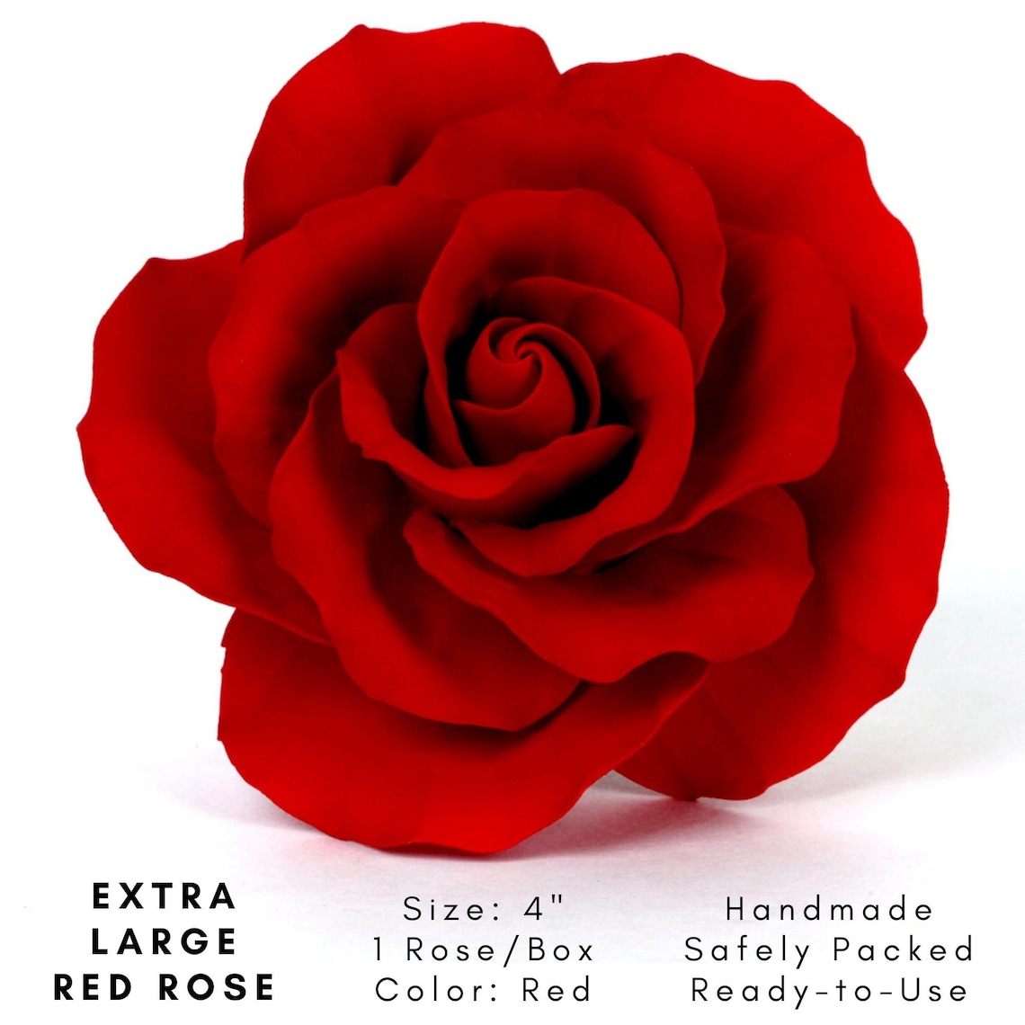 Large Red Rose Sugar Flower Cake Topper Gum Paste Flower for - Etsy