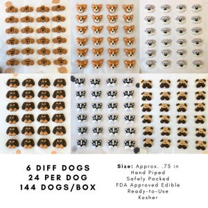 Icing Toppers - Puppy Dog Head Royal Icing Toppers (bulk) Ready-to-use ...