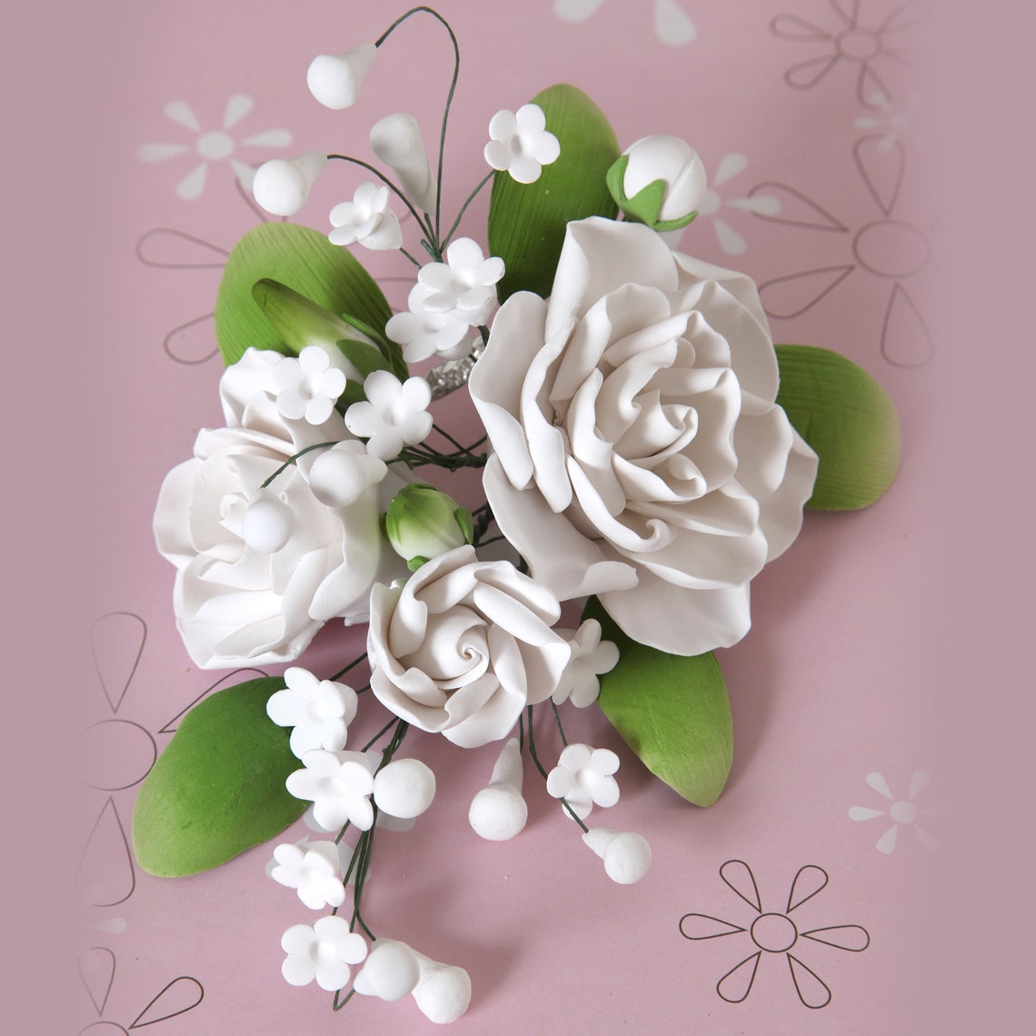Gardenia Sugar Flower Cake Topper | Gum Paste Sugar Flower for Cake ...
