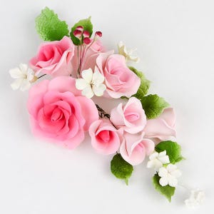 Mixed Sprays Sugar Flower Cake Topper | Handmade Gum Paste Sugar ...