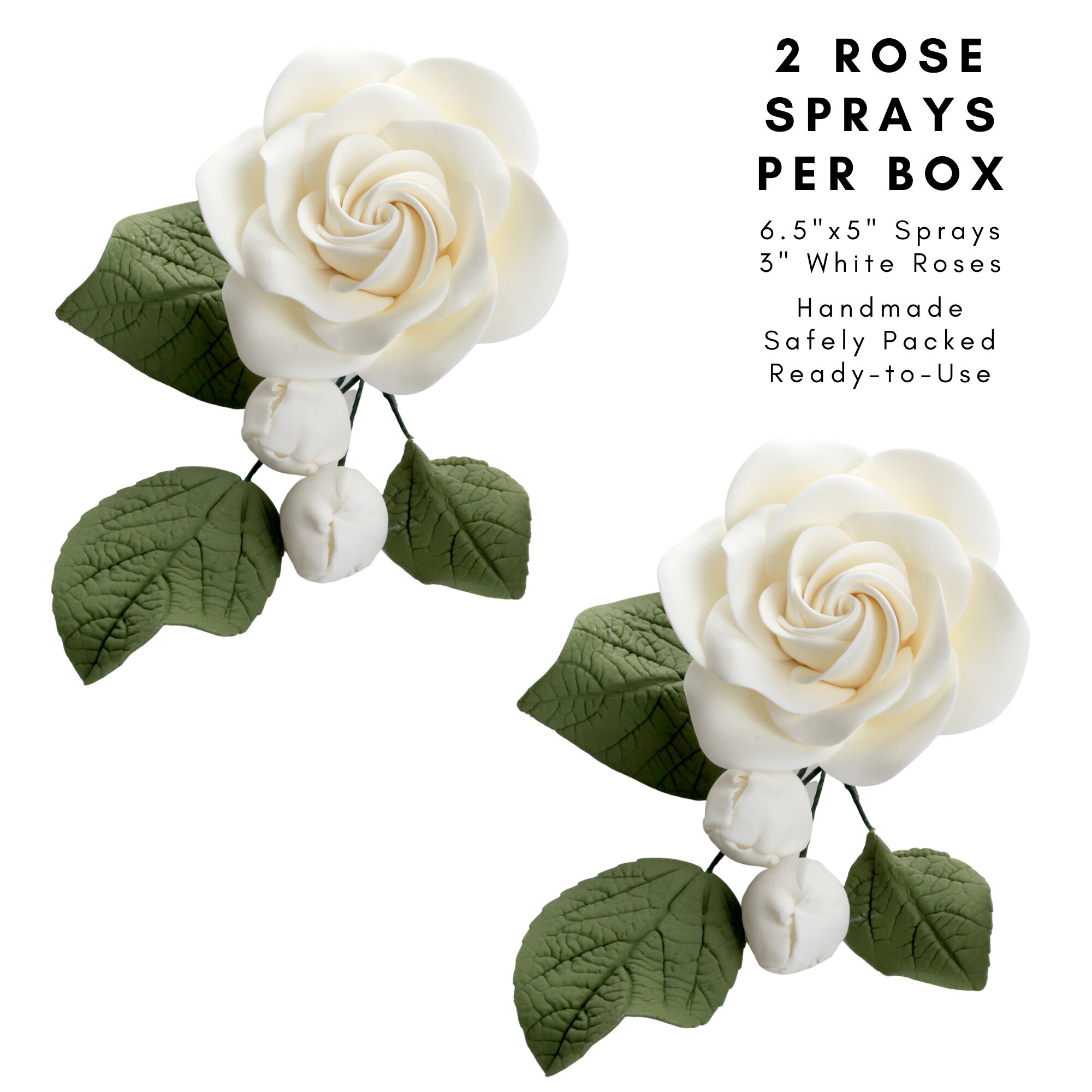 Chantel Rose Sugar Flower Cake Topper Gum Paste Flower Spray - Etsy