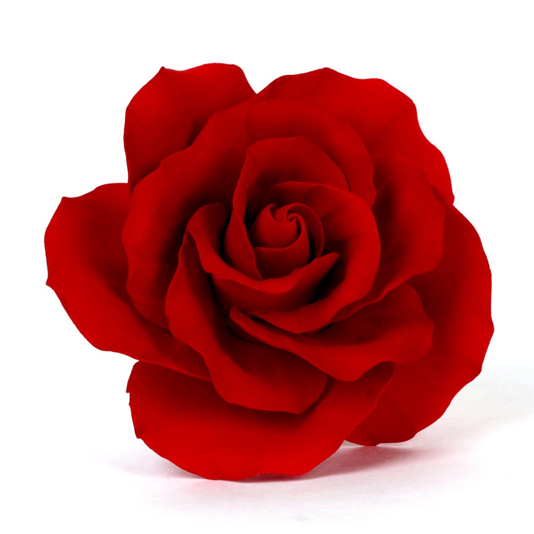 Large Red Rose Sugar Flower Cake Topper | Gum Paste Flower for Cake ...