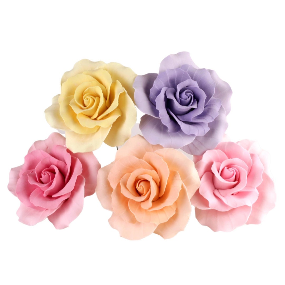 Mixed Rose Sugar Flower Cake Topper | Assorted Size Gum Paste Flower ...
