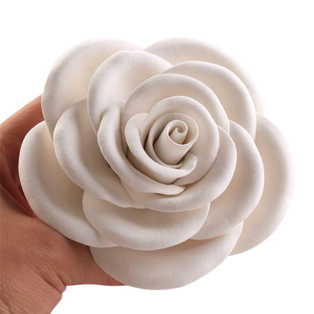 Large White Rose Sugar Flower Cake Topper | Gum Paste Flower for Cake ...