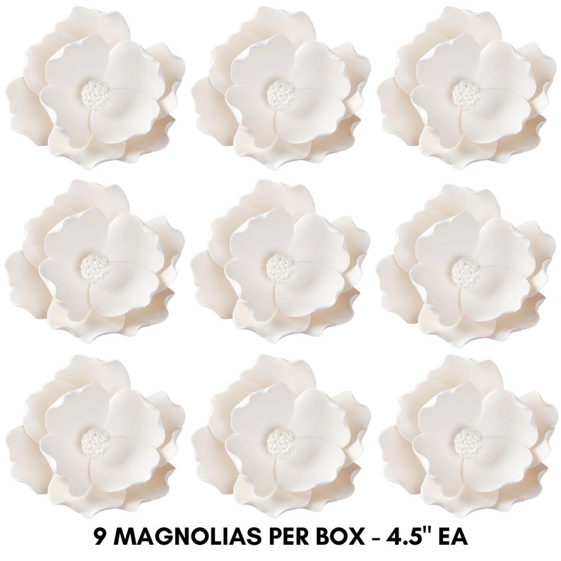 White Magnolia Sugar Flower Cake Topper | 4.5 Inch Gum Paste Flower for ...