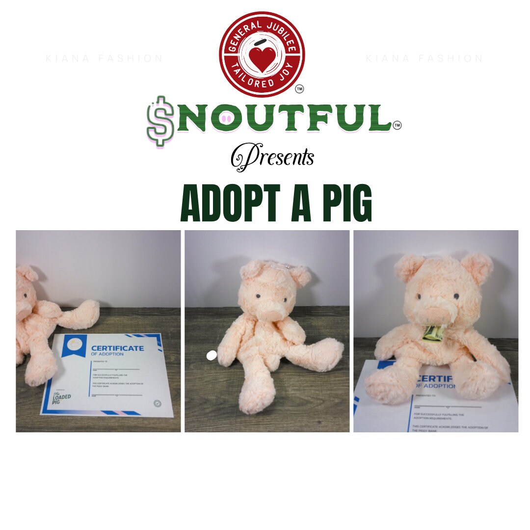 Adopt a Pig Plush Piggy Bank for Money Saving Fun for Everyone Fill ...