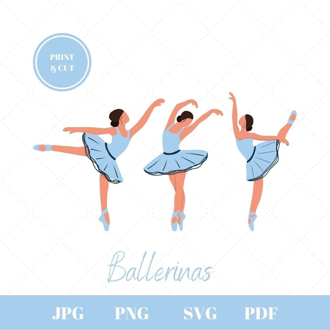 Ballerinas Blue Dress Clipart Jpg Png Svg Pdf - Etsy