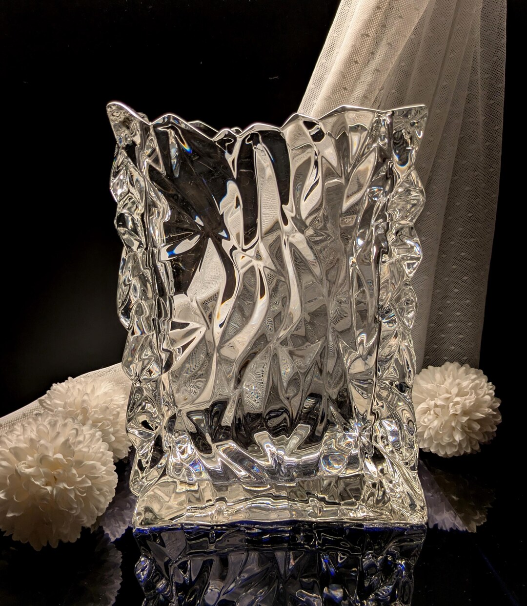 Rosenthal Studio Line Crystal 8-3/4-inch Crinkled Bag Vase - Etsy