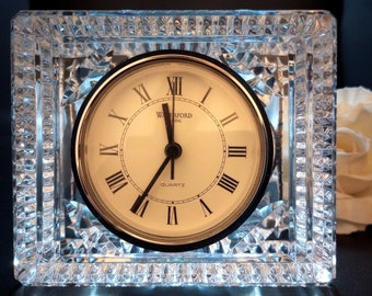 Vintage, Waterford, Crystal, Desk Clock, Sunburst, Watermark, 4 3/4 ...