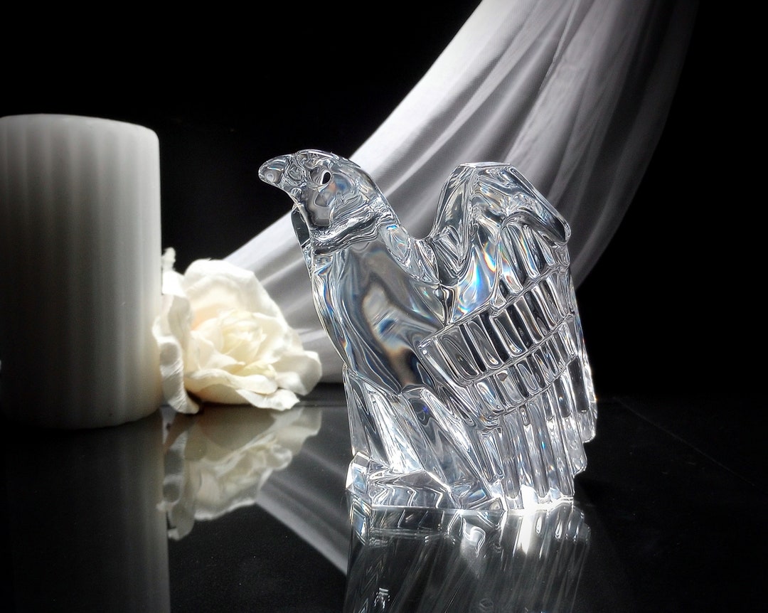 Steuben Crystal Eagle Figurine, Daniel Pollard 1975 Design, #8304 - Etsy