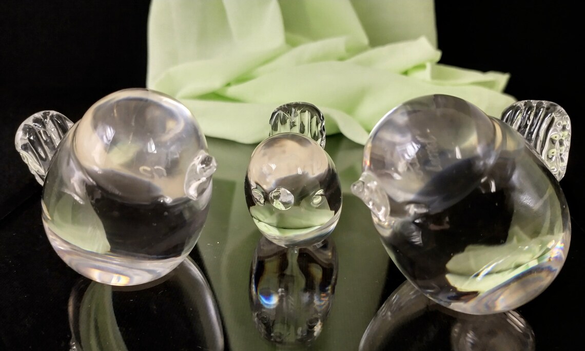 Hadeland Glassverk Crystal Birds Set of 3 - Etsy