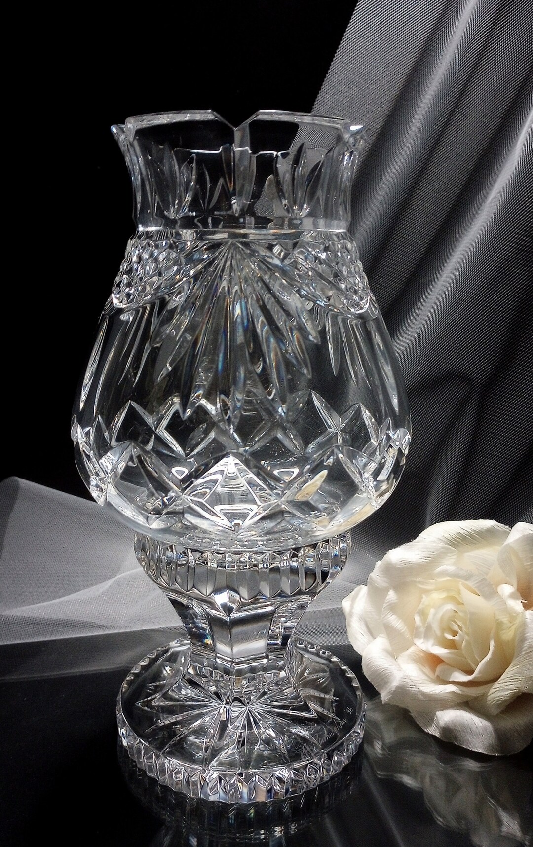 Waterford Crystal Penrose Hurricane Lamp, Waterford Society 1997 ...