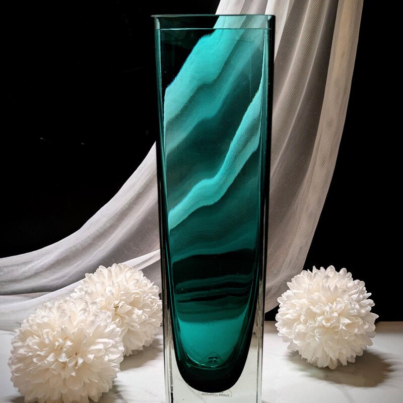 Teal Flower Vase - Etsy