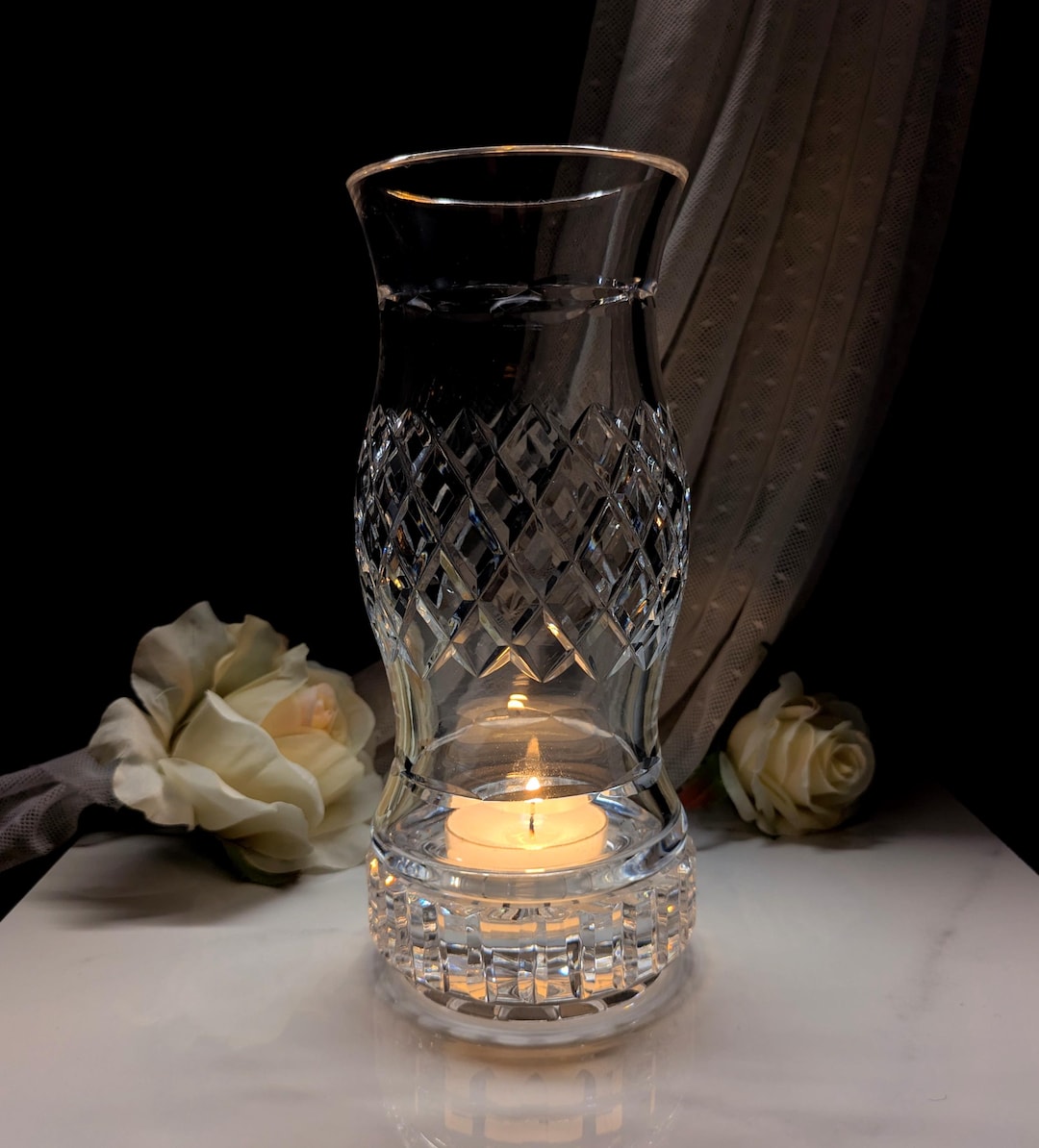 Waterford Crystal 2-piece Hurricane Lamp - Etsy