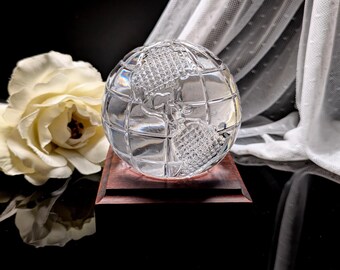 Crystal Glass World Globe/vintage. - Etsy