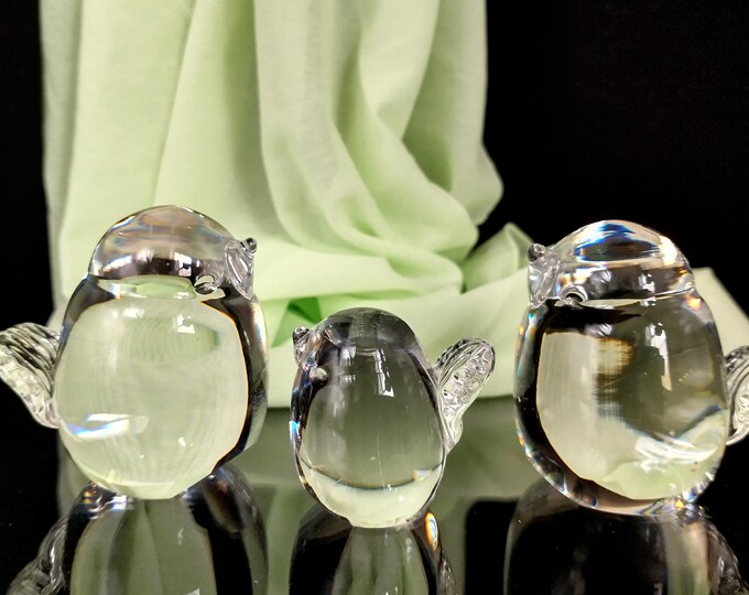 Hadeland Glassverk Crystal Birds, Set of 3 - Etsy
