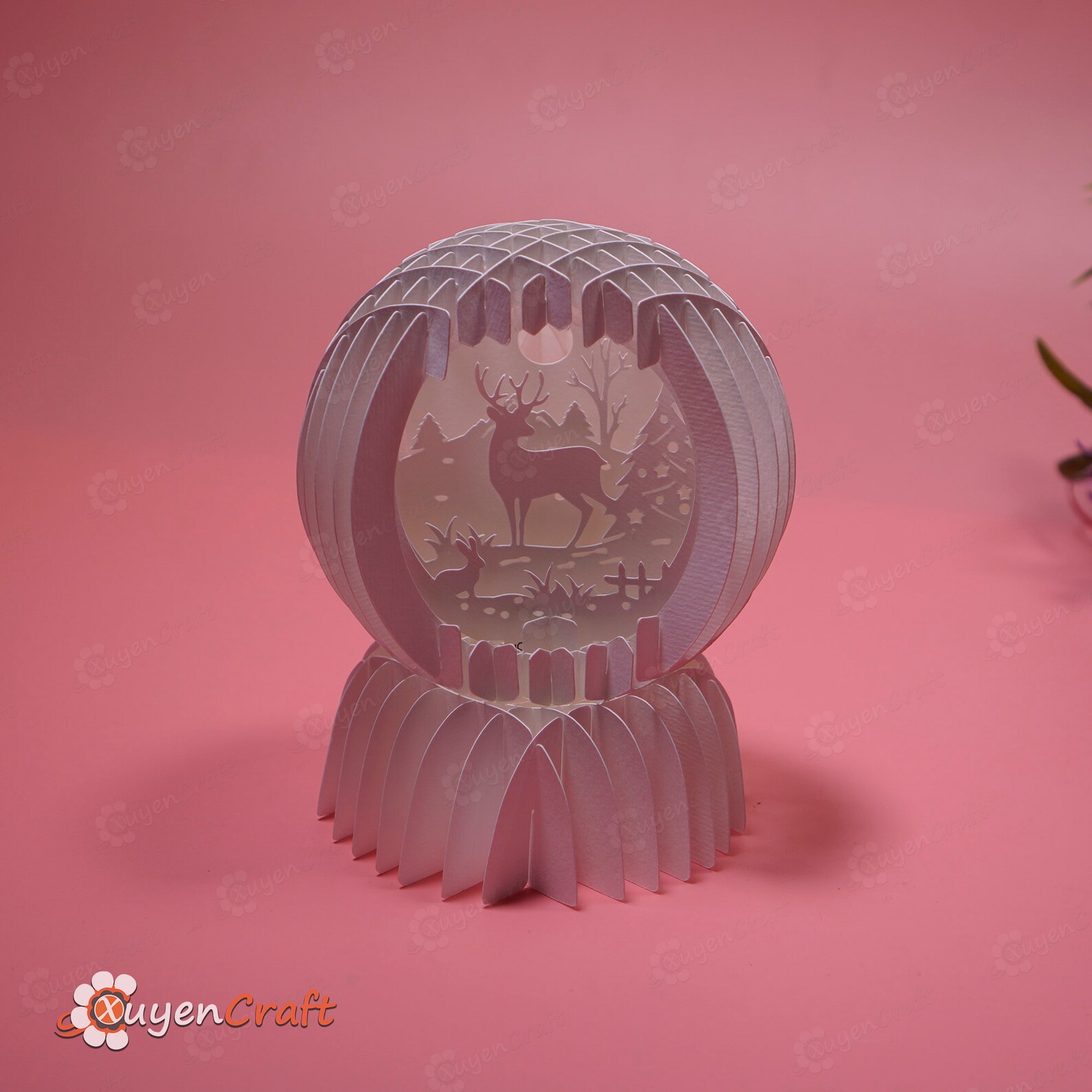 Deer Sphere Pop up SVG Templates for Creating Mini Sphere Paper Cut ...