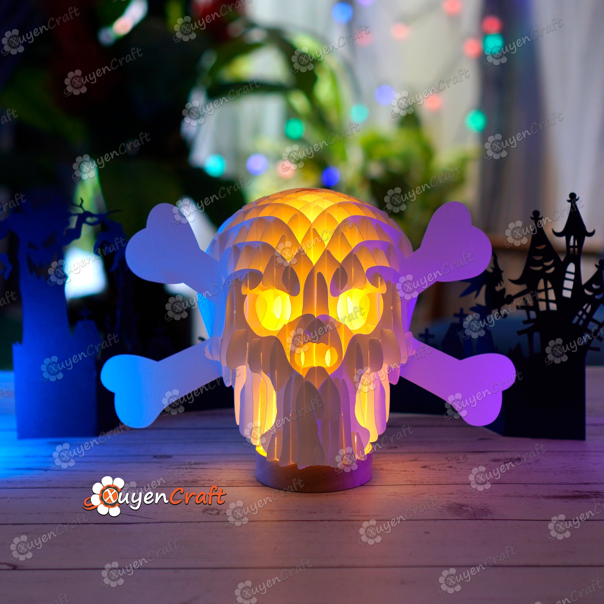 Skull Pop up PDF, SVG Template, Halloween Skull Sliceform Pop up SVG ...