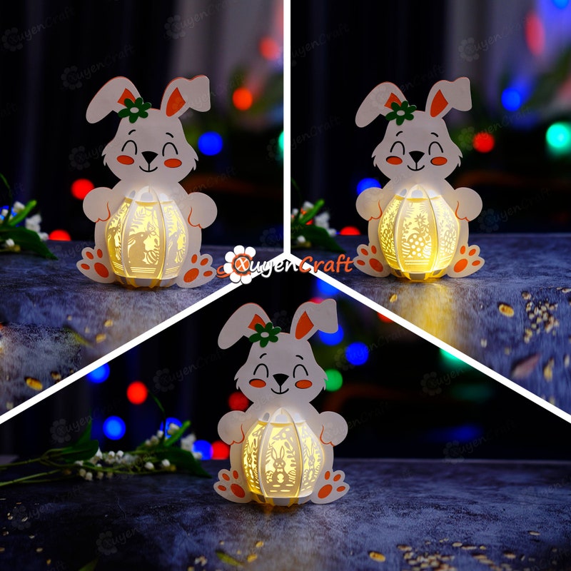 Rabbit Lantern Template - Etsy