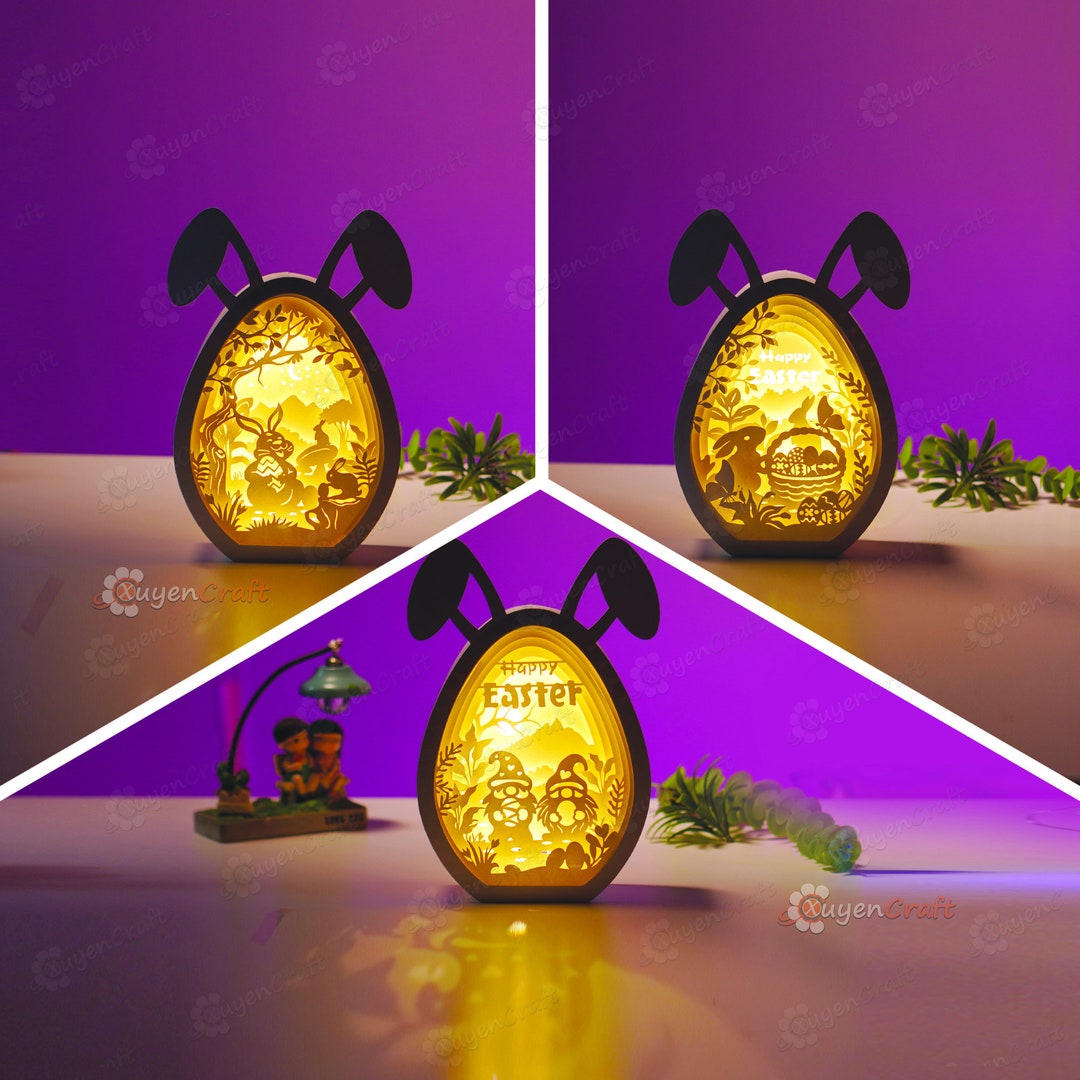 Pack 3 Easter Egg Shadow Box SVG for Cricut Projects Easter - Etsy UK