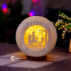 Basketball Sphere Popup PDF, SVG Template for Cricut Projects ...