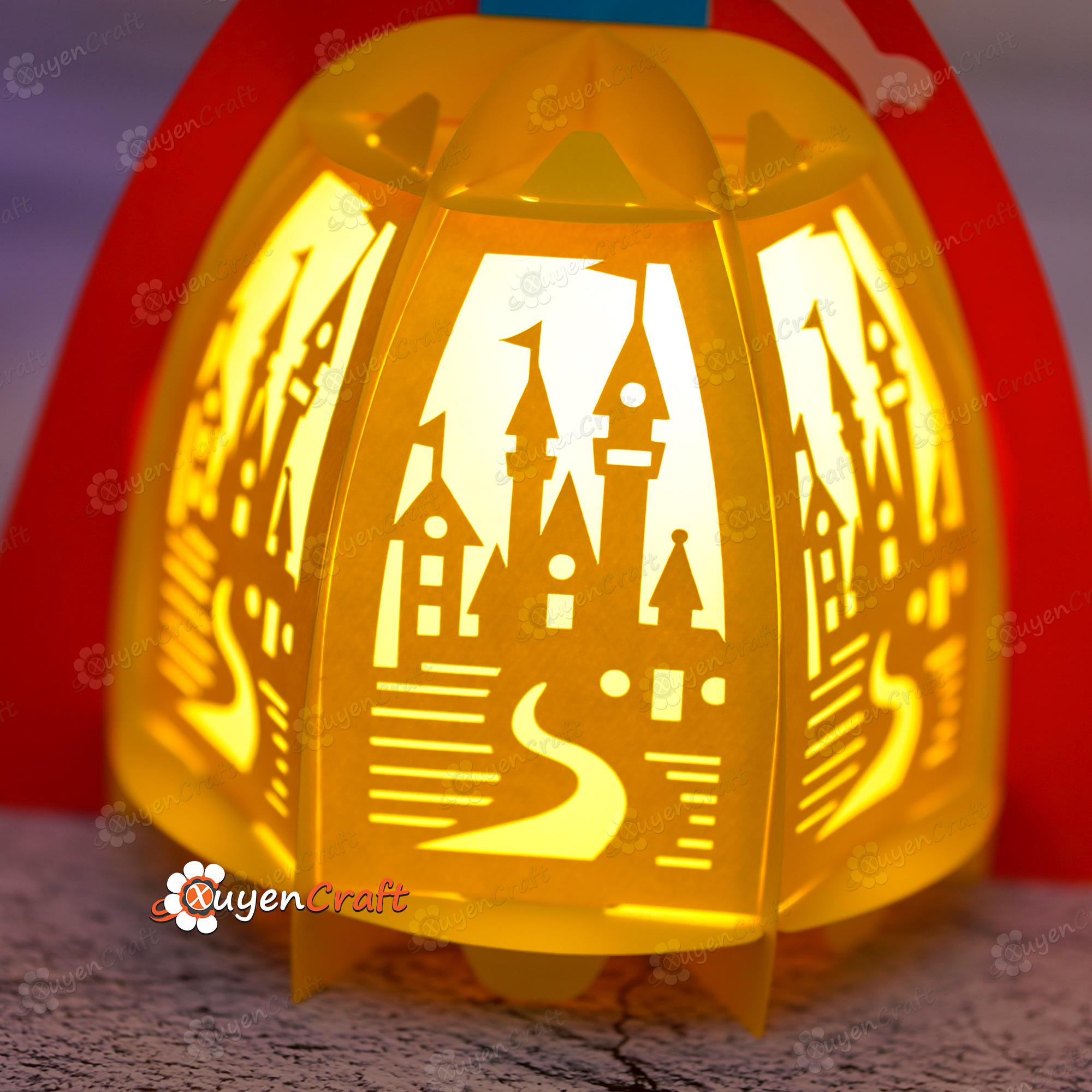 Set 3 Princess Lantern SVG, Studio, PDF Templates - DIY Lantern for ...