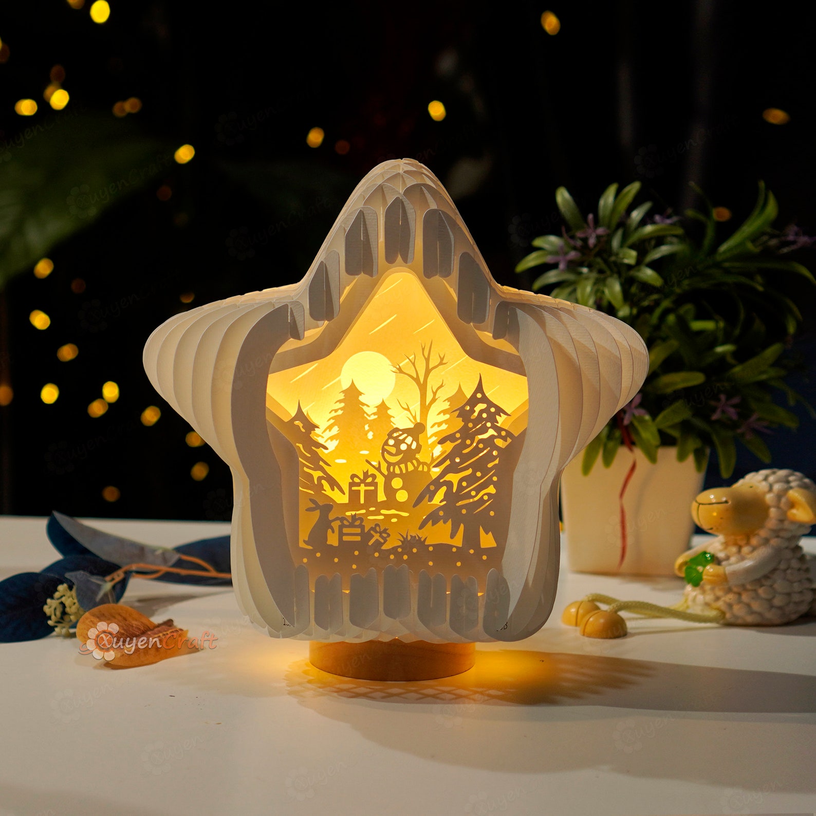 Star Pop up Snowman SVG Silhouette Template Creating Paper - Etsy