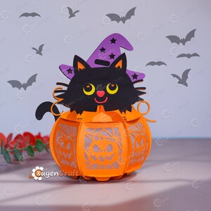 Set 3 Cat Pumpkin Lantern PDF, SVG, Studio Templates - Pumpkin Lantern ...
