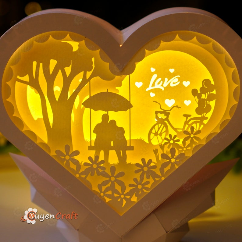 Pack 3 Heart Shadow Box SVG Templates for You Diy Gift for - Etsy