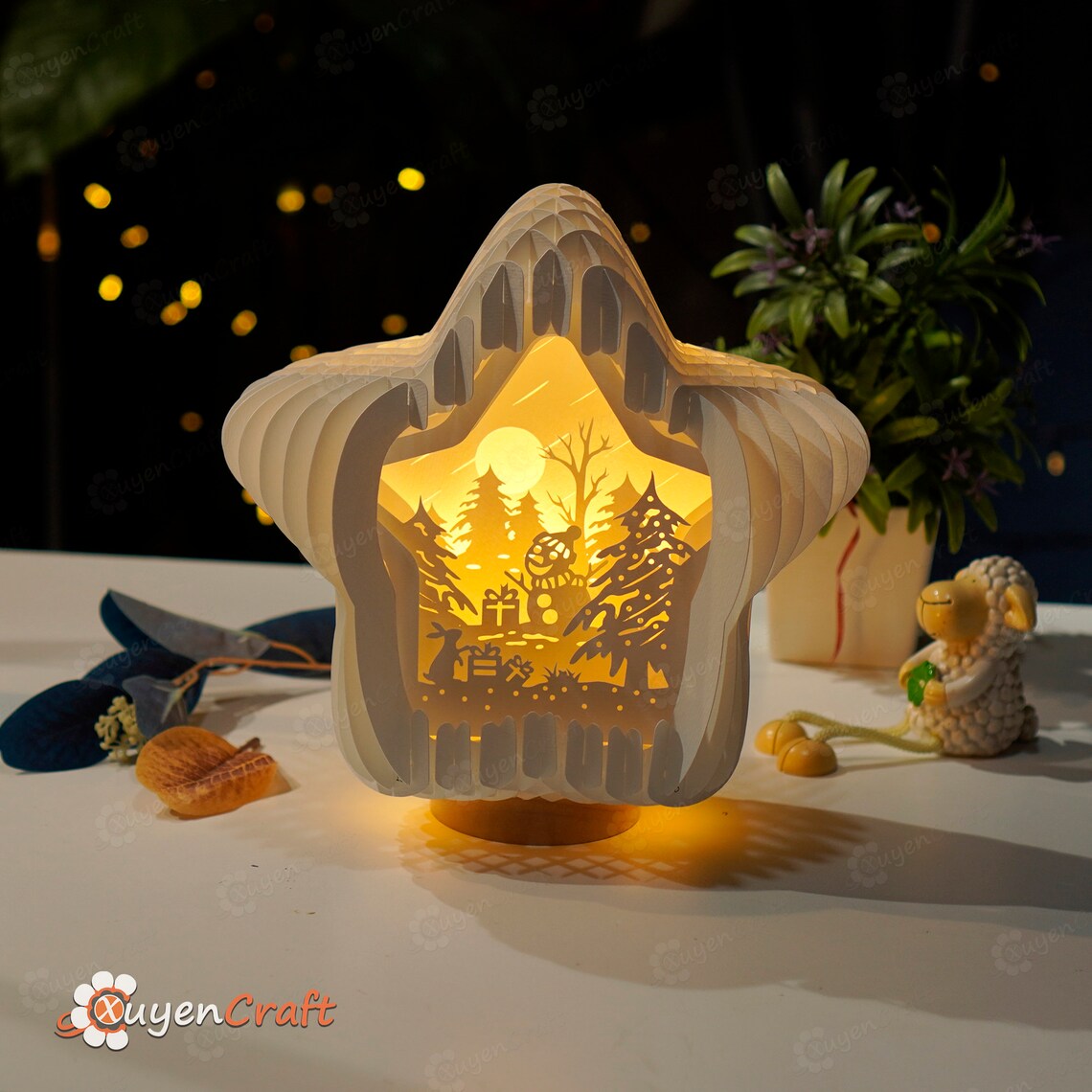 Star Pop up Snowman SVG Silhouette Template Creating Paper - Etsy