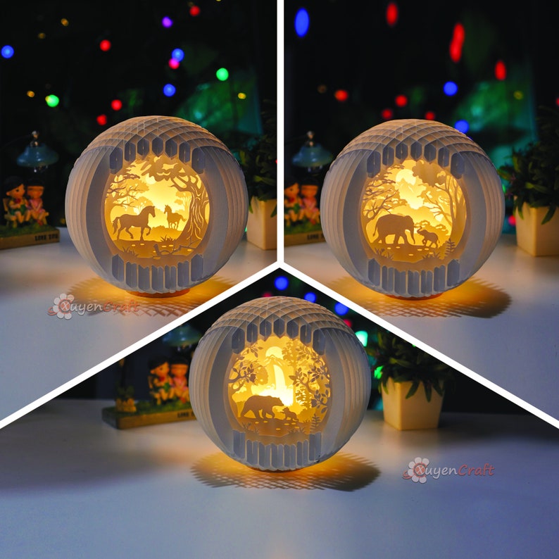 Pack 3 Animal Sphere Pop up SVG for Cricut Projects Cameo 4 - Etsy