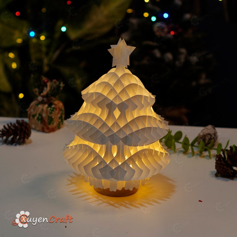 Gnome Christmas in Tree Pop up SVG Template Paper Cutting - Etsy