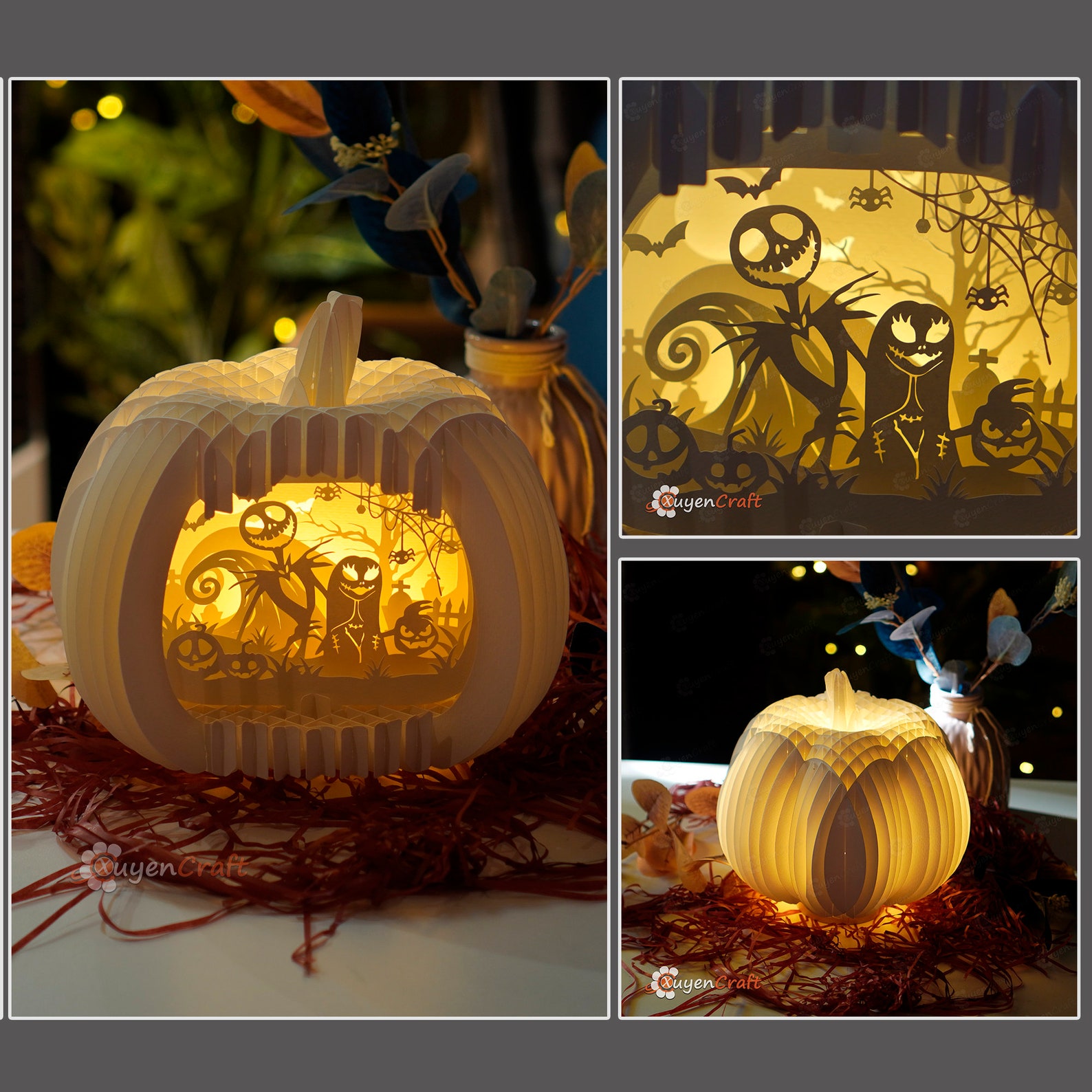 Nightmare Halloween Pumpkin Pop up SVG Silhouette PDF - Etsy