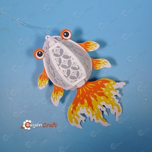 Goldfish Lantern PDF, SVG, Studio Templates - DIY Fish Paper Lantern ...