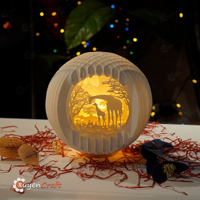Giraffe Sphere Popup SVG for Cricut Projects Cameo4 - Etsy