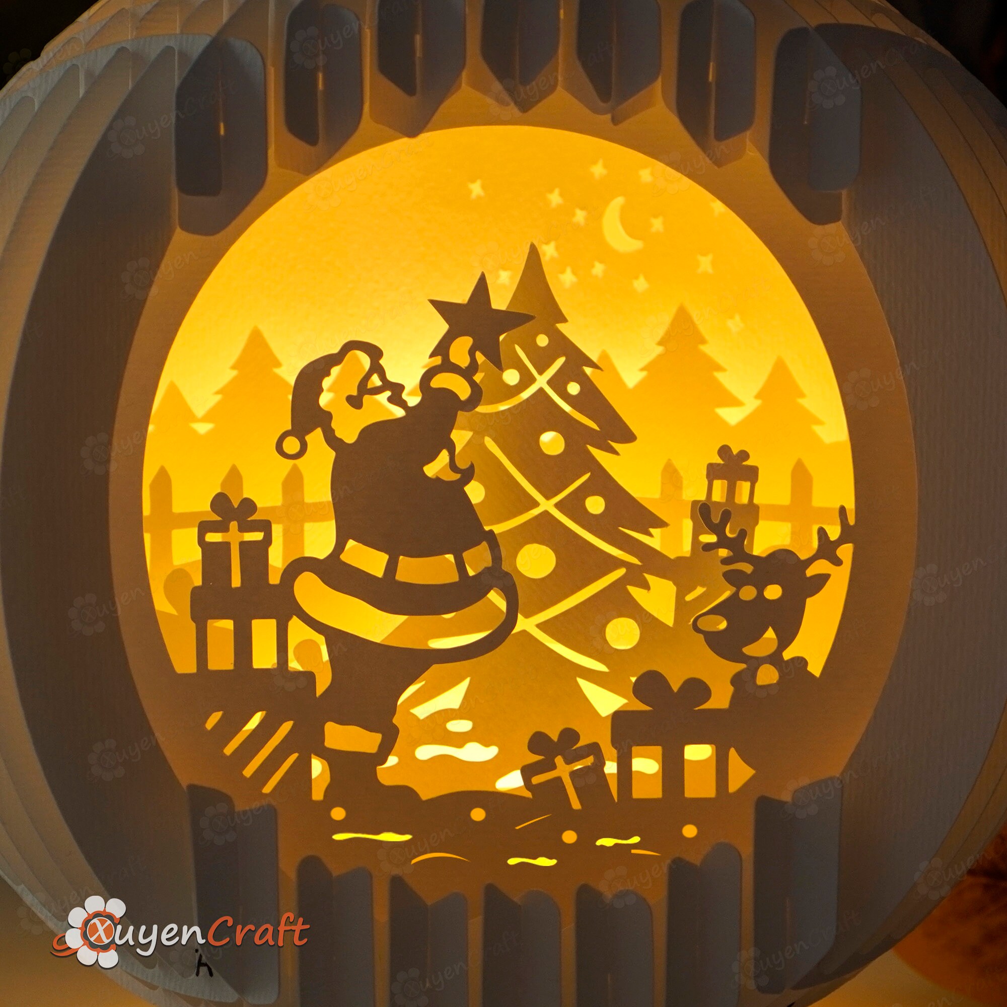 3D SVG Templates Creating Santa Claus With Tree Sphere Pop up - Etsy