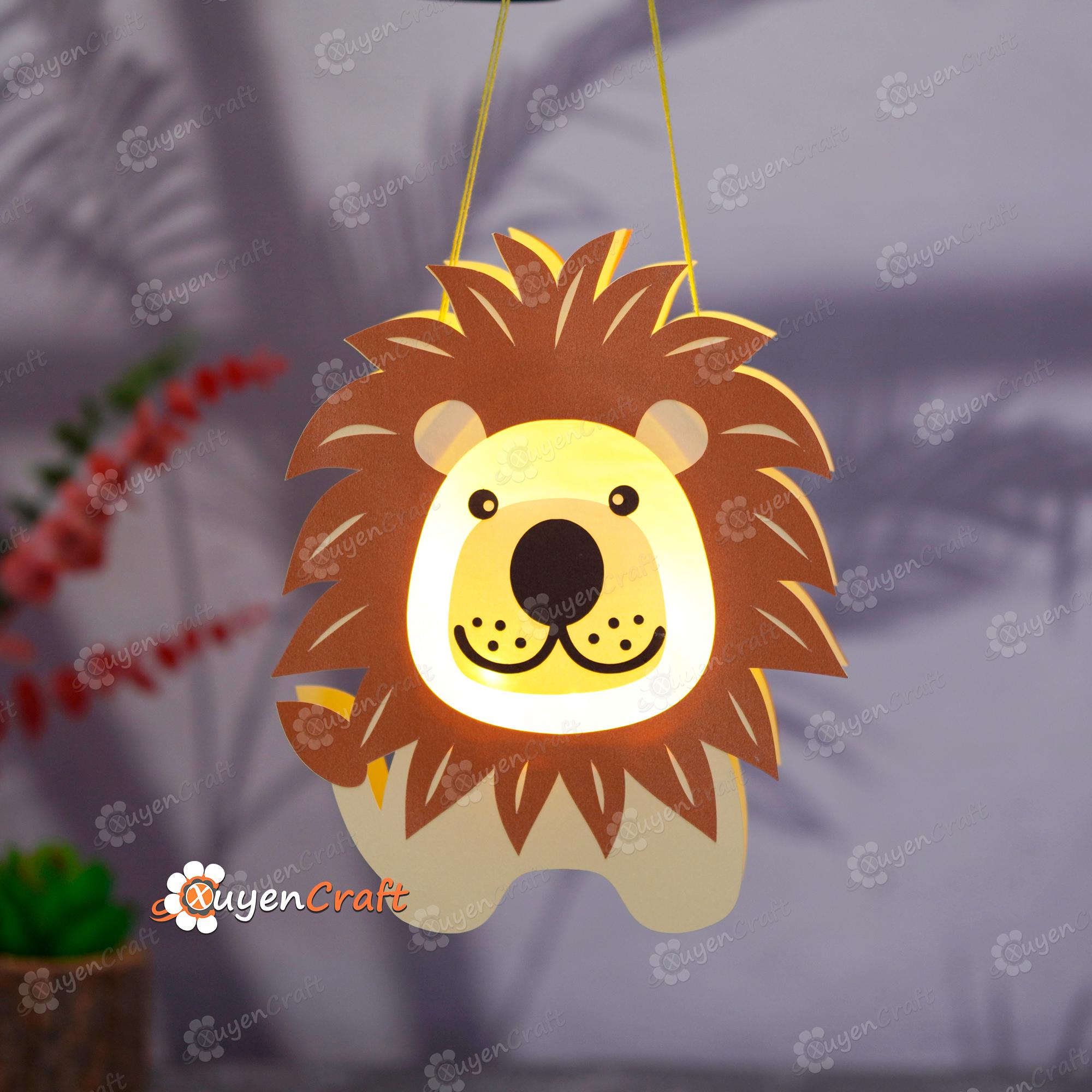 DIY Lion Lantern Craft Template, Paper Lantern SVG, PDF - Etsy