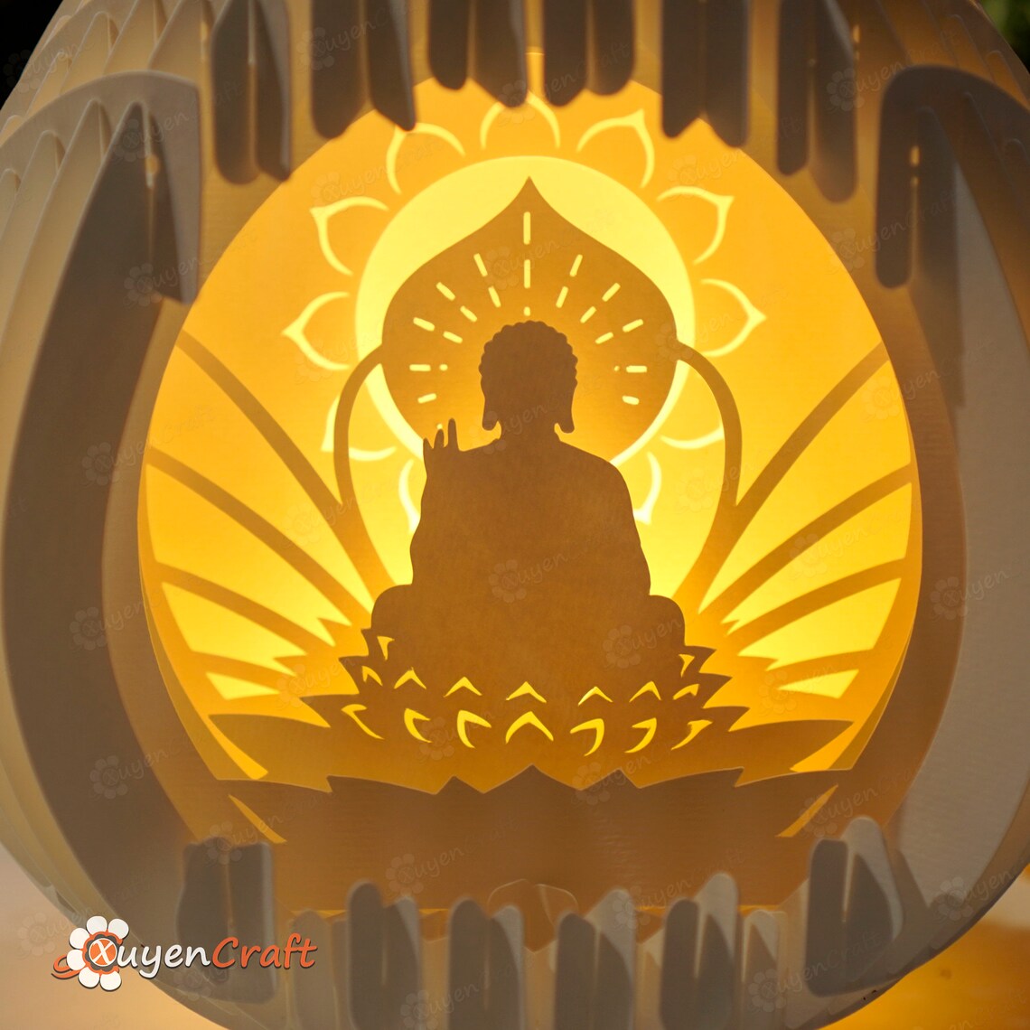 Buddha Pop up SVG Template Buddha Lanterns Paper Cut Light - Etsy