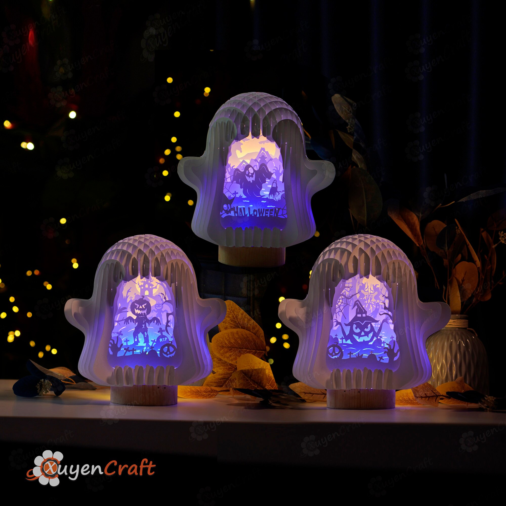 Pack 3 Ghost Pop up 3D SVG for Cricut Scanncut Cameo4 - Etsy