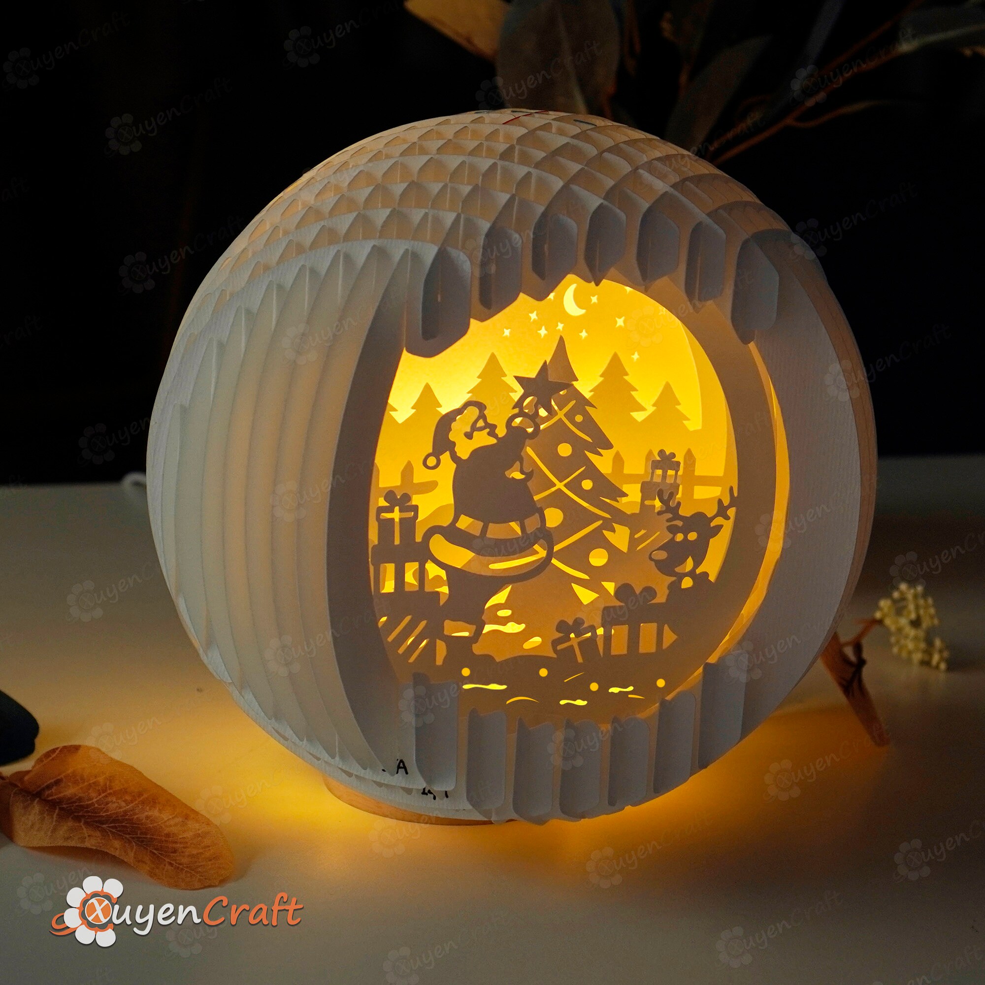 3D SVG Templates Creating Santa Claus With Tree Sphere Pop up - Etsy