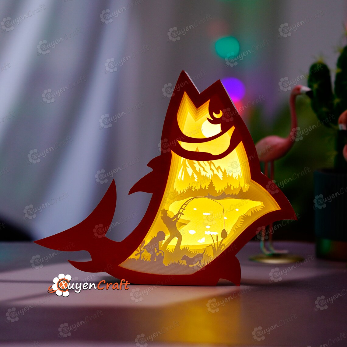 Fish Shadow Box SVG, Layered 3D Papercut, Fisherman Gift (PDF) - Etsy
