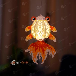 Goldfish Lantern Template, DIY Paper Fish Light (PDF, SVG, Studio) - Etsy